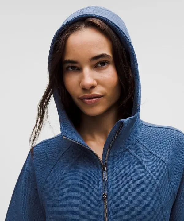 Lululemon ブルー ジップアップジャケット XS Lululemon Scuba Oversized Full-Zip Hoodie - Heathered Blue Twill
